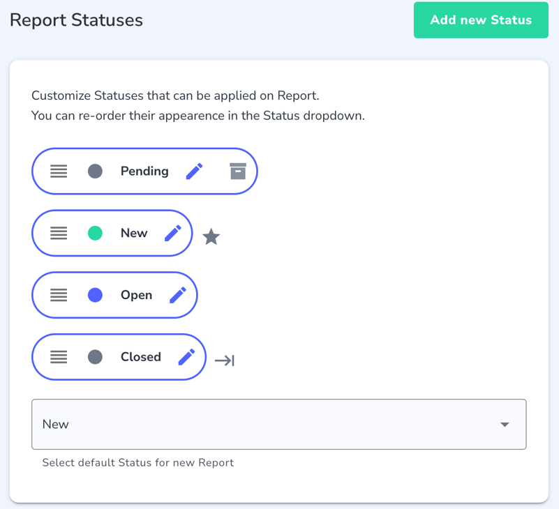 How do I customize Statuses?