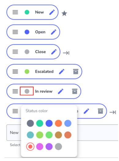 How do I customize Statuses?