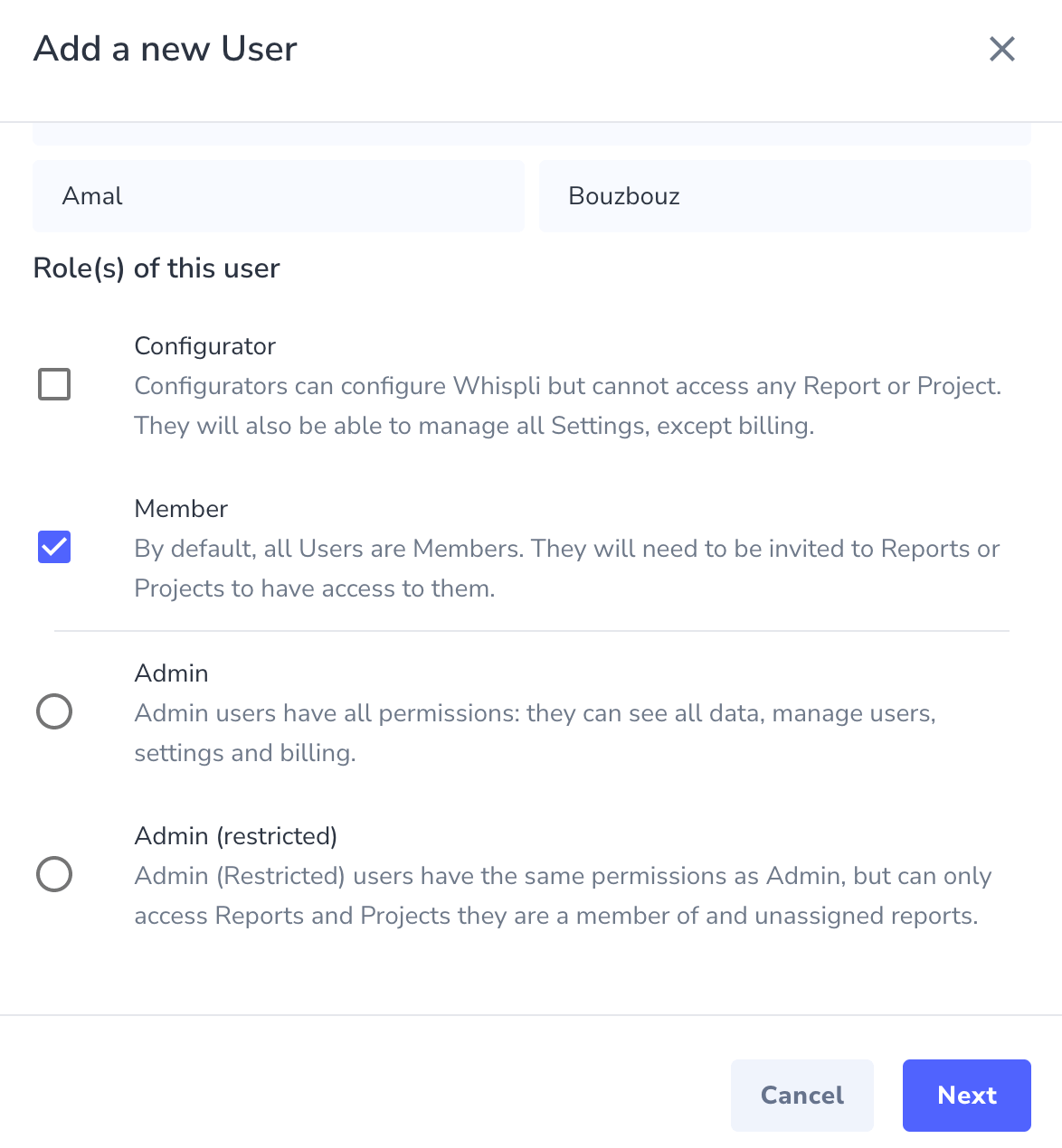 How can I add a new User to my account?
