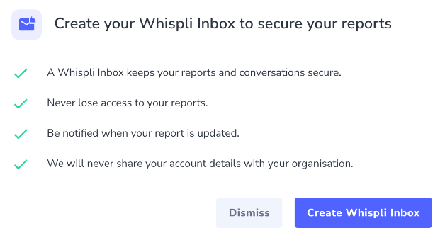 Send Reports and Start a Conversation with or without a Whispli Inbox